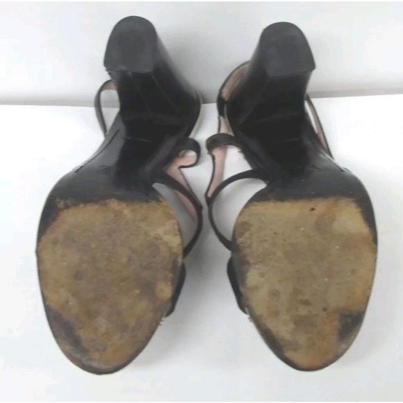 Louis Vuitton | Shoes | L Vuitton Black Chrome Silver Open Toe Logo ...